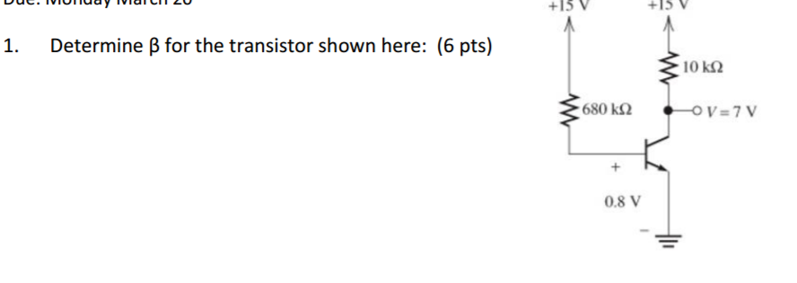 Solved Determine beta for the transistor shown here: | Chegg.com