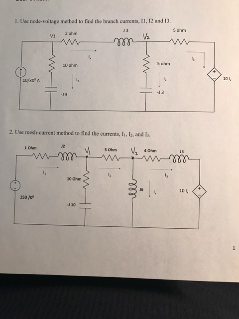 Solved Use node-voltage method to find the branch currents, | Chegg.com
