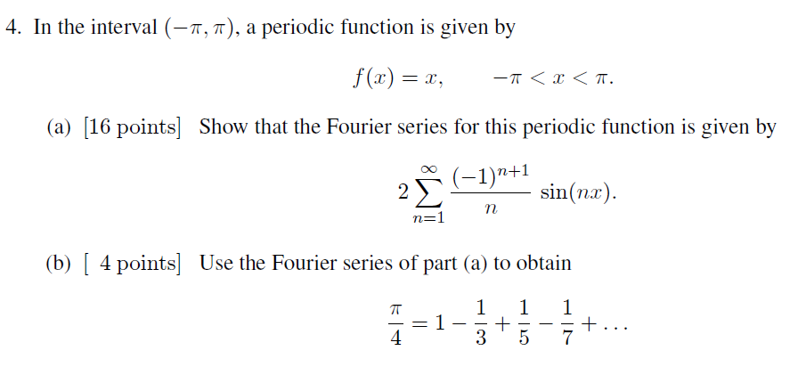 Solved In the interval (-pi, pi), a periodic function is | Chegg.com
