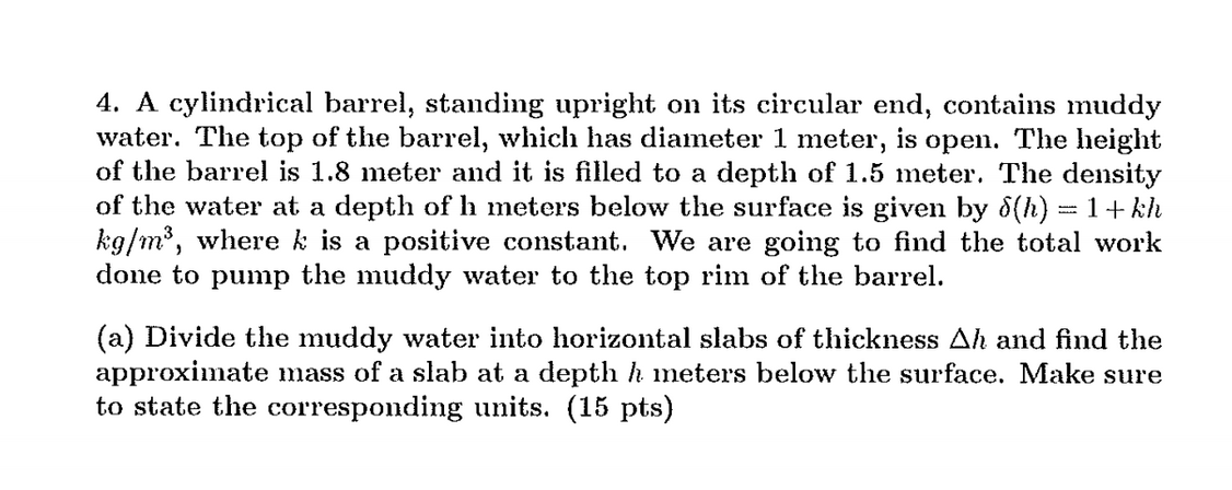 Solved A cylindrical barrel, standing upright on its | Chegg.com