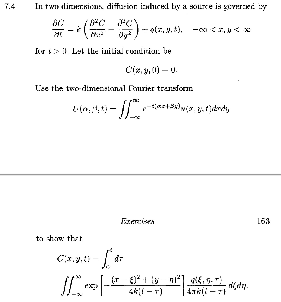 Solved In two dimensions, diffusion induced by a source is | Chegg.com