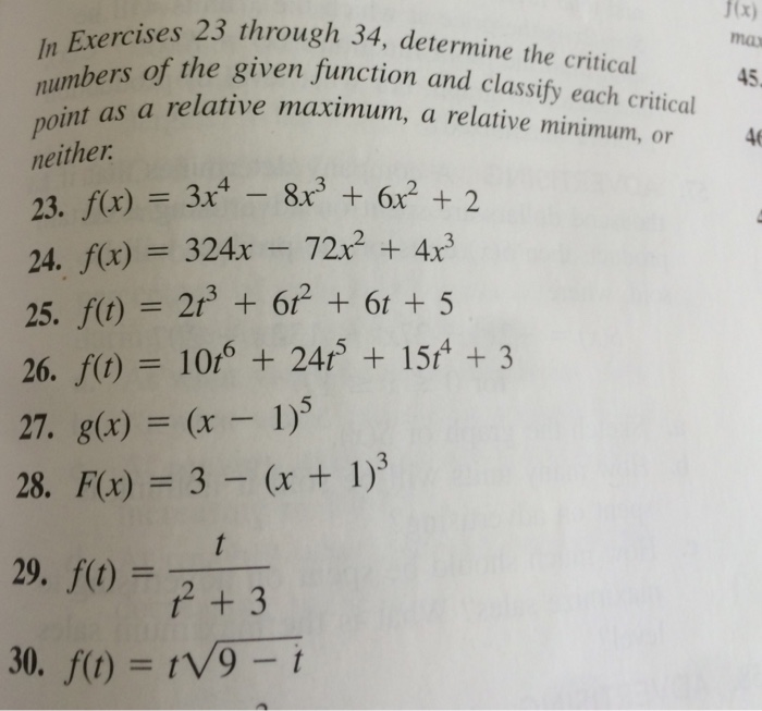 Solved In Exercises 23 through 34, determine the critical | Chegg.com Solved In Exercises 23 through 34, determine the critical | Chegg.com
