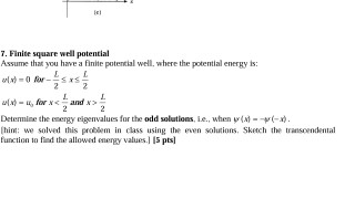 Solved Assume that you have a finite potential well. where | Chegg.com