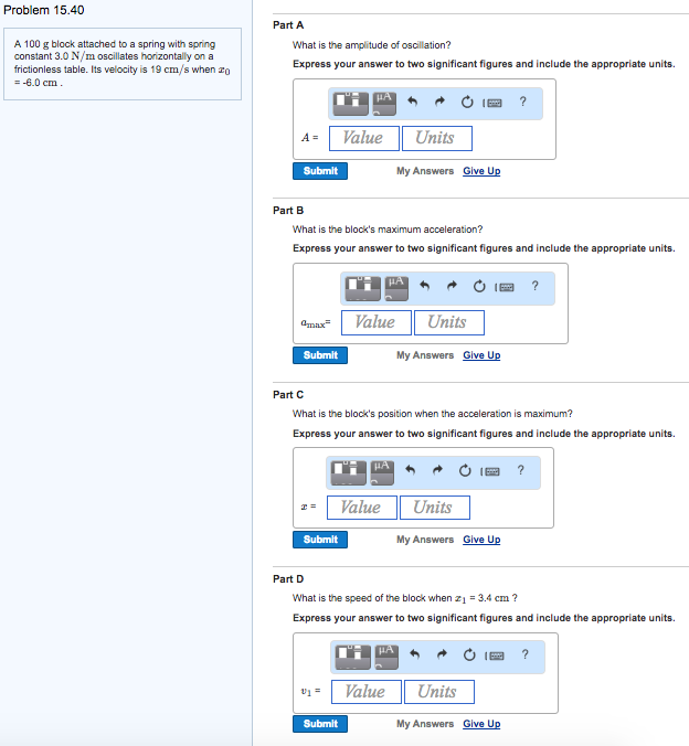 Solved A 100 g block attached to a spring with spring | Chegg.com