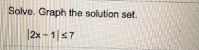 Solved Solve .Graph the solution set. |2x - 1| | Chegg.com
