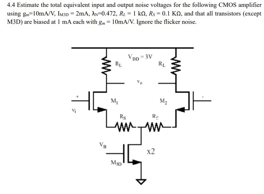 Estimate the total equivalent input and output noise | Chegg.com