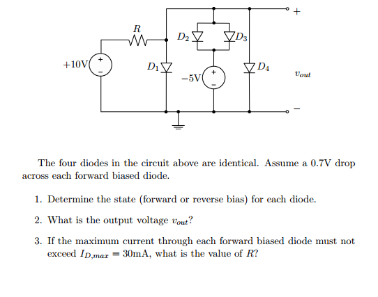 Solved The four diodes in the circuit above are identical. | Chegg.com