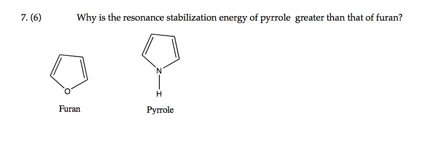 Solved Why is the resonance stabilization energy of pyrrole | Chegg.com