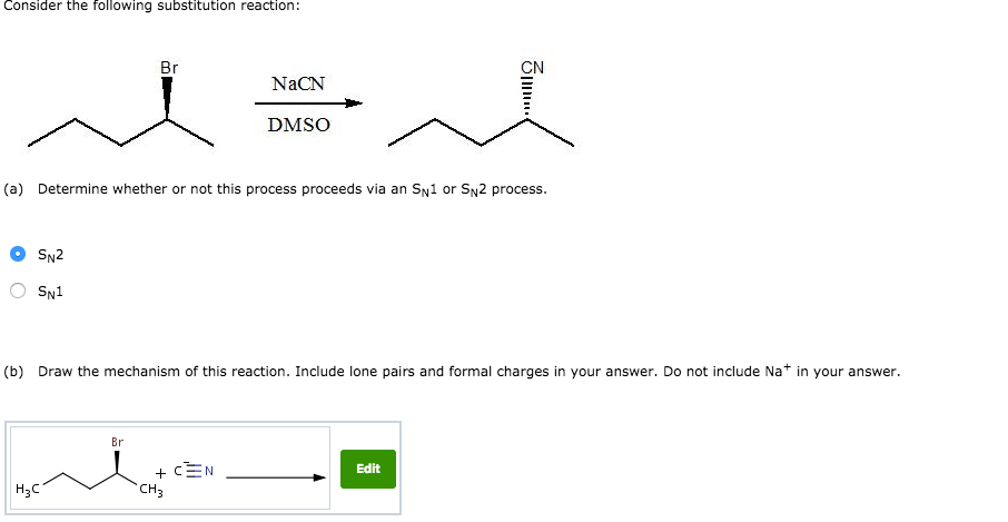 Solved Consider the following substitution reaction CN NaCN | Chegg.com