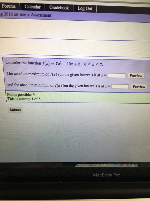 Solved Consider The Function F X 7x 2 10x 6 0 Le X