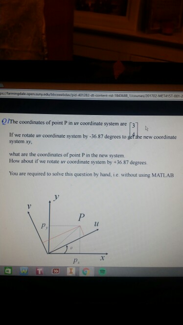 Solved The coordinates of point P in uv coordinate system | Chegg.com