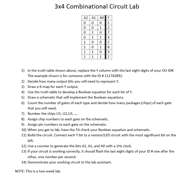 Solved 3x4 Combinational Circuit this is a lab work. please | Chegg.com
