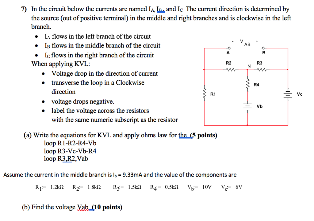 Solved 7) In the circuit below the currents are named Ia, Ia | Chegg.com