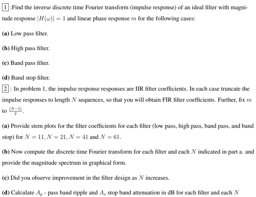 Find the inverse discrete time Fourier transform | Chegg.com