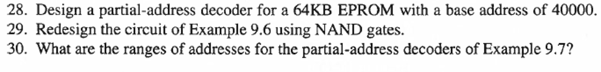 Solved Design a partial-address decoder for a 64KB EPROM | Chegg.com