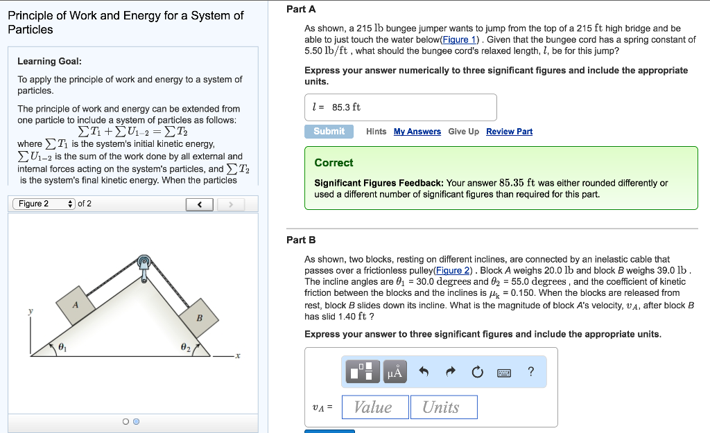 Solved Principle of Work and Energy for a System of | Chegg.com