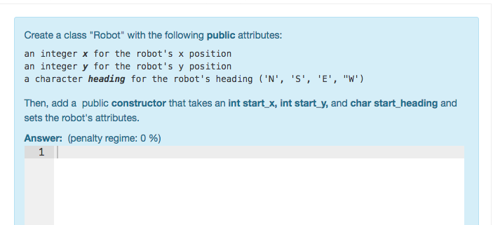 Solved Create a class "Robot" with the following public | Chegg.com