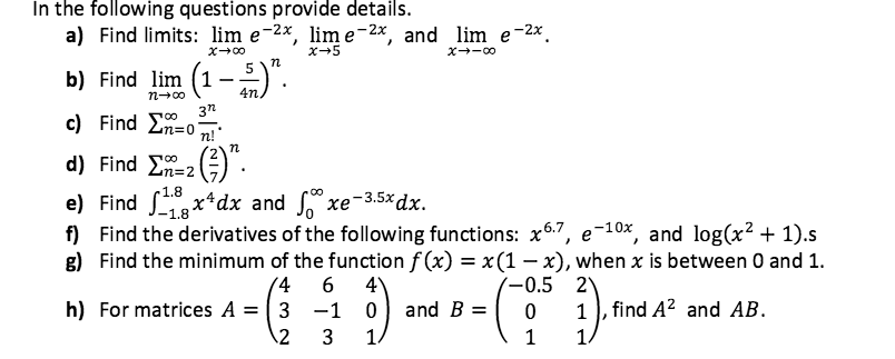 Solved In the following questions provide details. Find | Chegg.com