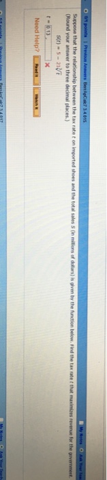 Solved Suppose that the relationship between the tax rate t | Chegg.com