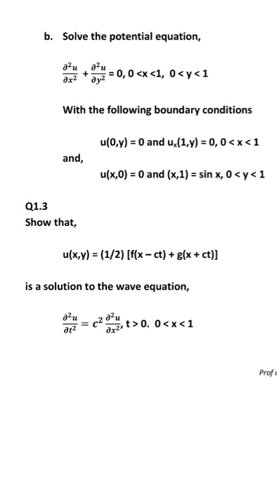 Solved Solve the potential equation, partial differential^2 | Chegg.com