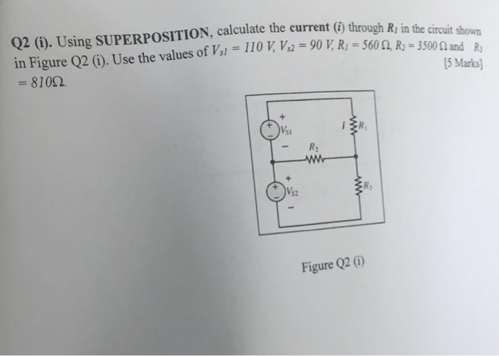 Solved Using SUPERPOSITION, calculate the current (i) | Chegg.com