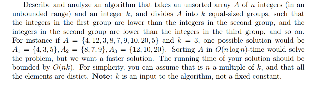 Solved Describe and analyze an algorithm that takes an | Chegg.com