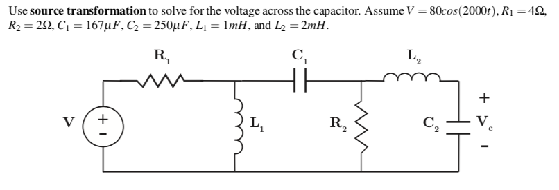 Solved Use source transformation to solve for the voltage | Chegg.com