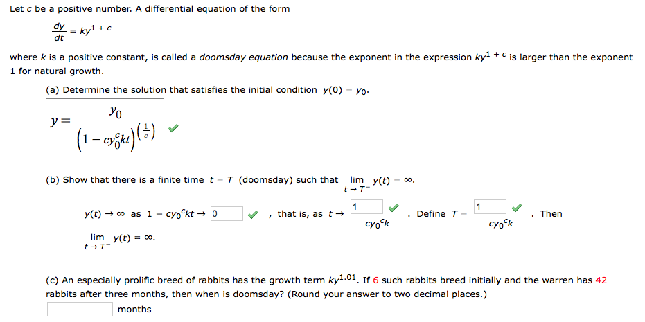 Solved Let c be a positive number. A differential equation | Chegg.com