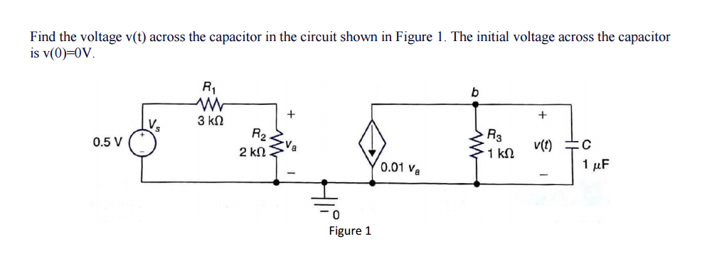 Solved Find the voltage v(t) across the capacitor in the | Chegg.com