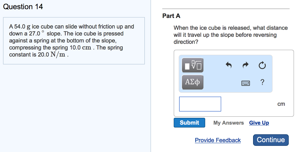 Solved Question 14 Part A A 54.0 g ice cube can slide | Chegg.com