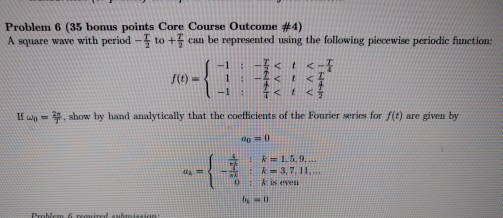 Solved A square wave with period -T/2 to +T/2 can be | Chegg.com