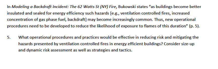 Solved In Modeling a Backdraft Incident: The 62 Watts St | Chegg.com