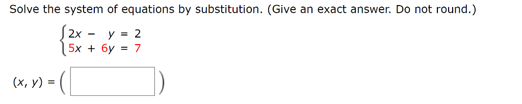 Solved Solve the system of equation by substitution. (Given | Chegg.com