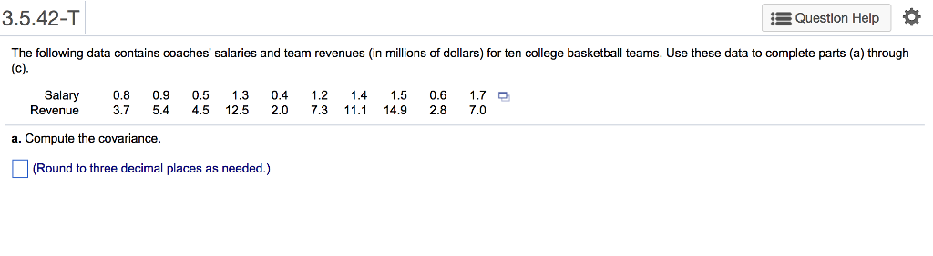 Solved The following data contains coaches salaries and team | Chegg.com