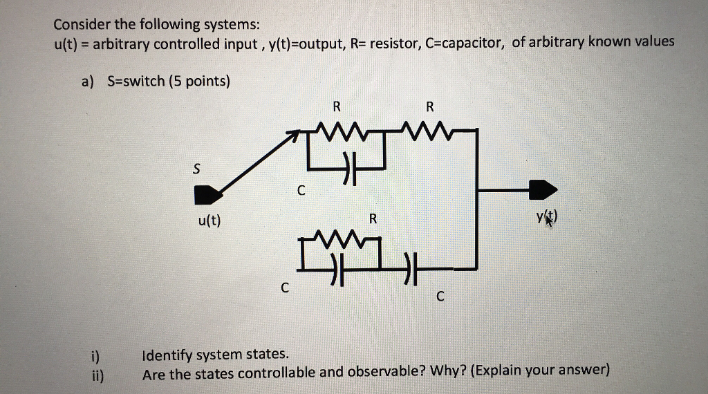 Solved Consider the following systems: u (t) = arbitrary | Chegg.com