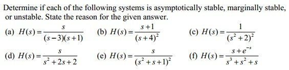 Solved Determine if each of the following systems is | Chegg.com