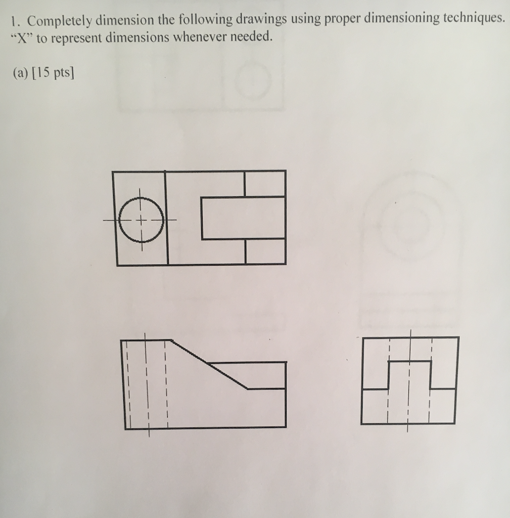 Solved 1. Completely dimension the following drawings using | Chegg.com