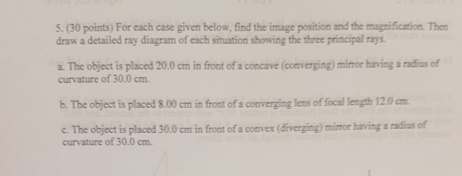 Solved 5. (30 points) For each case given below, find the | Chegg.com