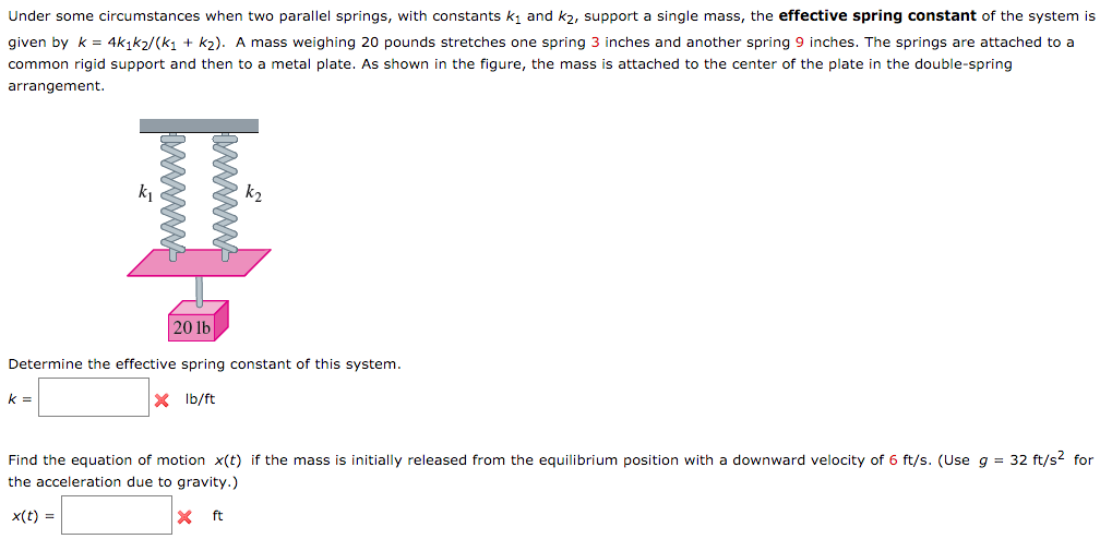 Solved Under some circumstances when two parallel springs, | Chegg.com