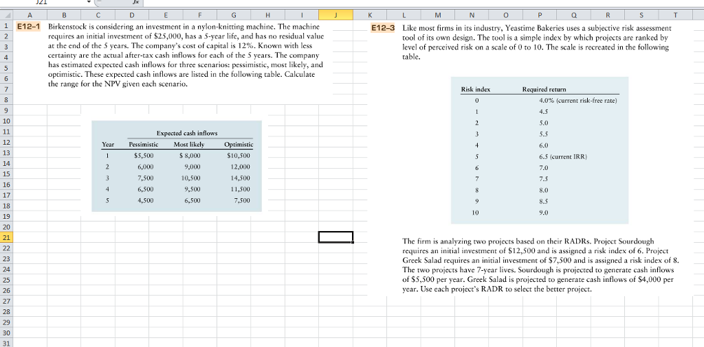 Solved JLI 1E12-1 Birkenstock is considering an investment | Chegg.com