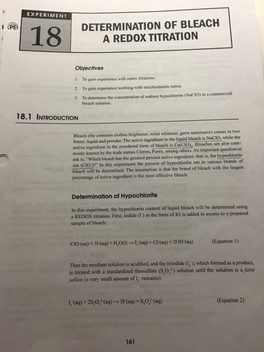 Solved LAB SECTION: NAME EXPERIMENT 18: Determination of | Chegg.com