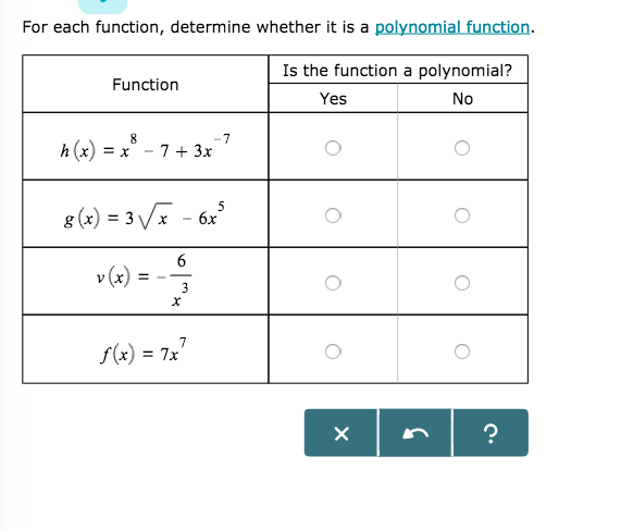 Solved For each function, determine whether it is a | Chegg.com