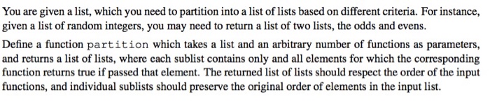Solved You are given a list, which you need to partition | Chegg.com