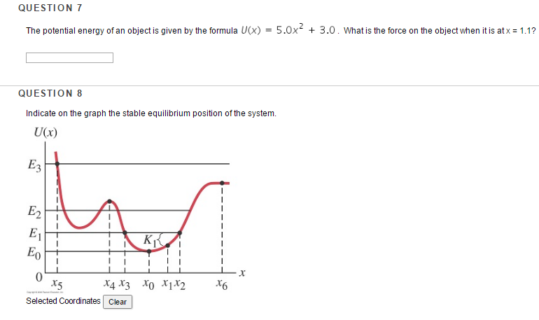 Solved The potential energy of an object is given by the | Chegg.com