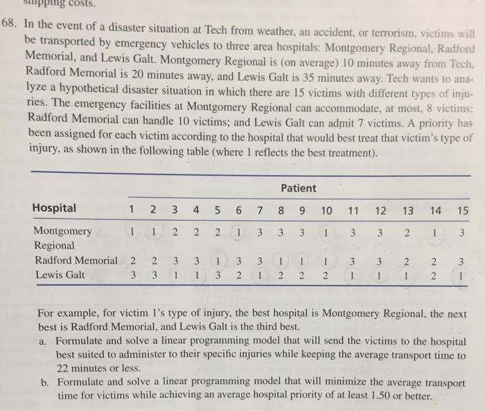 Solved In the event of a disaster situation at Tech from | Chegg.com