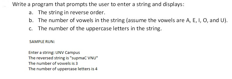 Solved Write a program that prompts the user to enter a | Chegg.com