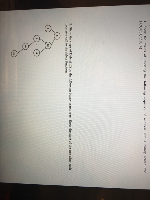 Solved Show the results of inserting the following sequence | Chegg.com