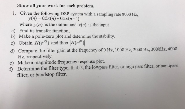 Homework Find The Minimum Sampling Rate Signal Processing Stack