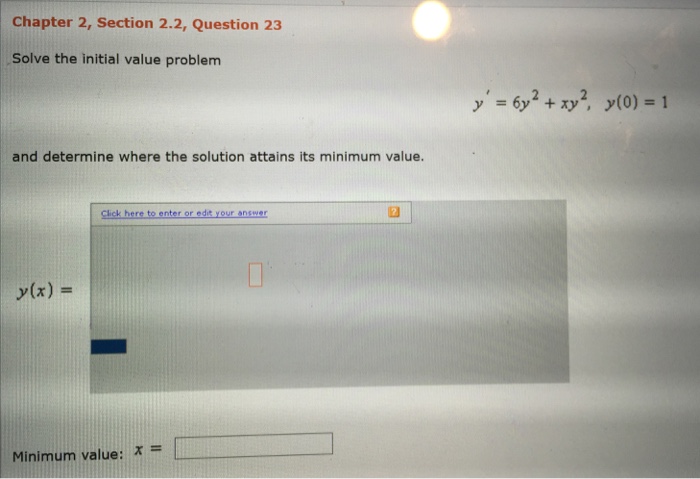 Solved Solve The Initial Value Problem Y 6y 2 Xy 2