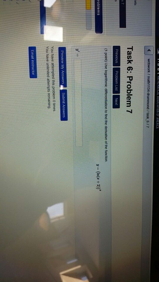 Solved ets Task 6: Problem 7 7 Previous Problem List Next (1 | Chegg.com